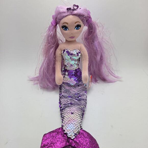 Toys | Ty Beanie Baby Lorelei The Purple Sequin Mermaid 1 Inch | Poshmark